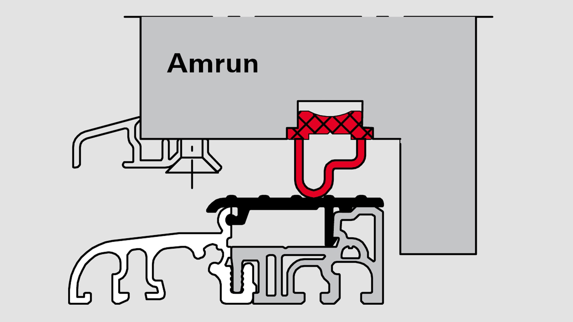 Amrun 16/12 Tömítés ajtó alá (Fekete)